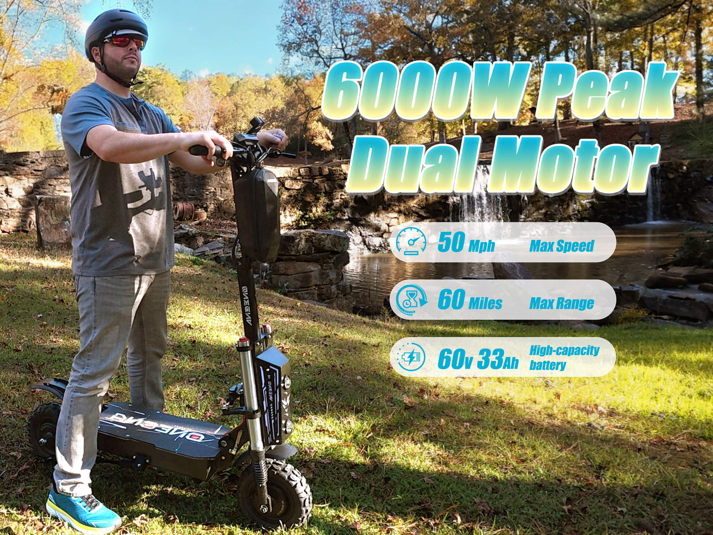ONECNA GT8 PRO 6000W Dual Motor Electric Off-Road Scooter